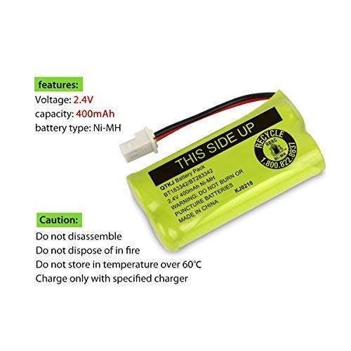 QTKJ BT183342 BT166342 BT266342 BT283342 BT162342 BT262342 Cordless Phone Battery for AT&T CL4940 EL52300 CL80113 CL80111 CL80112 VTech CS6114 CS6419 CS6719 CS6649 DS6151 Handset (Pack of 3)