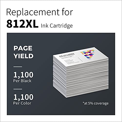 LEMERO UEXPECT 812XL Remanufactured Ink Cartridge Replacement for Epson 812 XL Combo T812XL 812-i XL for Workforce Pro WF-7820 WF-7840 EC-C7000 Printer Black Cyan Magenta Yellow 4-Pack