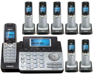 vtech ds6151 base with 7 additional ds6101 cordless handsets bundle