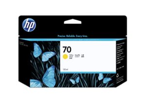 hp 70 yellow 130-ml genuine ink cartridge (c9454a) for designjet z5400, z5200, z3200, z3100 & z2100 large format printers – yellow printhead