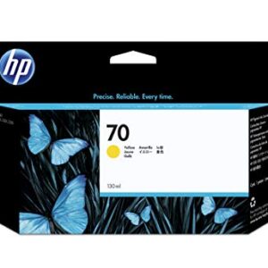 HP 70 Yellow 130-ml Genuine Ink Cartridge (C9454A) for DesignJet Z5400, Z5200, Z3200, Z3100 & Z2100 Large Format Printers - Yellow Printhead