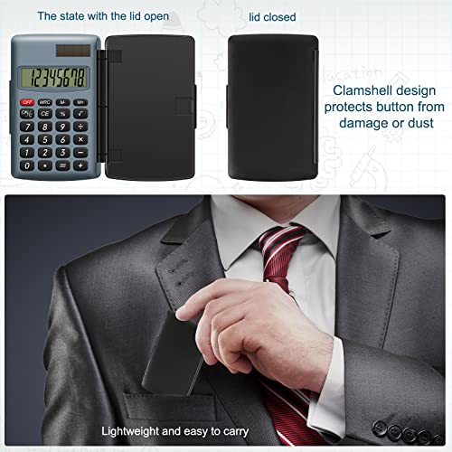 24 Pieces Pocket Calculator 8 Digit Display Basic Calculators Solar Battery Dual Power Office Calculators with Flip Open Cover for Desktop Home Office School Students Scientific Kids