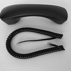 The VoIP Lounge Replacement Black Handset with Curly Cord for NEC Univerge DT300 DTL/ITL Series Phone 2E 6DE 12D 24D 32D 8LD SL2100 (Not Compatible with All NEC Phones - See Below)