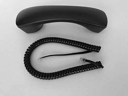 The VoIP Lounge Replacement Black Handset with Curly Cord for NEC Univerge DT300 DTL/ITL Series Phone 2E 6DE 12D 24D 32D 8LD SL2100 (Not Compatible with All NEC Phones - See Below)