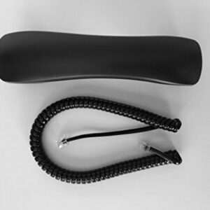 The VoIP Lounge Replacement Black Handset with Curly Cord for NEC Univerge DT300 DTL/ITL Series Phone 2E 6DE 12D 24D 32D 8LD SL2100 (Not Compatible with All NEC Phones - See Below)