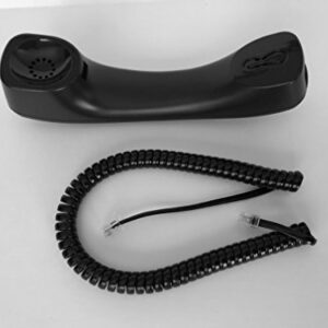 The VoIP Lounge Replacement Black Handset with Curly Cord for NEC Univerge DT300 DTL/ITL Series Phone 2E 6DE 12D 24D 32D 8LD SL2100 (Not Compatible with All NEC Phones - See Below)