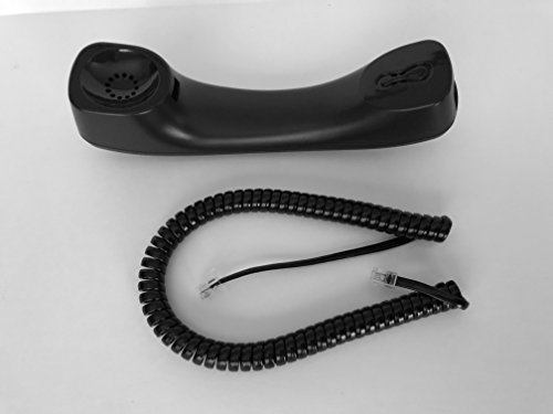 The VoIP Lounge Replacement Black Handset with Curly Cord for NEC Univerge DT300 DTL/ITL Series Phone 2E 6DE 12D 24D 32D 8LD SL2100 (Not Compatible with All NEC Phones - See Below)