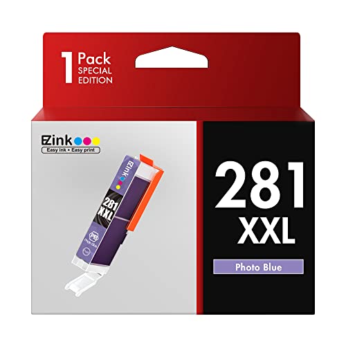 E-Z Ink (TM) Compatible Ink Cartridge Replacement for Canon CLI-281XXL CLI 281 XXL to use with PIXMA TS8120 TS9120 (Photo Blue, 1 Pack)