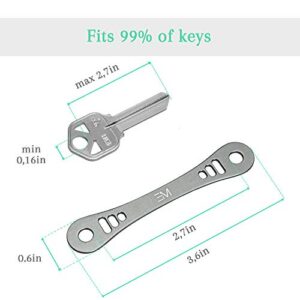 Compact Key Holder for Keychain for Up To 14 Keys - Aircraft Grade Aluminum Key Organizer Keychain, Minimalist Style Key Chain Pocket Clip Design Grey