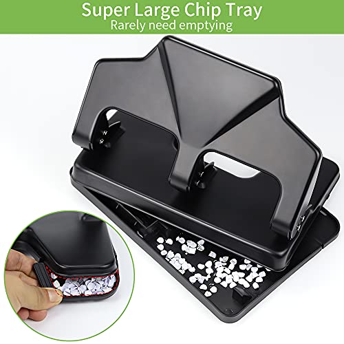 3 Hole Punch Heavy Duty, 40-Sheet Three Hole Punch, AFMAT Heavy Duty Hole Puncher 3 Ring, Large 3 Hole Adjustable Paper Punch, 50% Reduced Effort 3-Hole Punch, Metal Paper Puncher w/Large Chip Tray