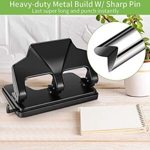 3 Hole Punch Heavy Duty, 40-Sheet Three Hole Punch, AFMAT Heavy Duty Hole Puncher 3 Ring, Large 3 Hole Adjustable Paper Punch, 50% Reduced Effort 3-Hole Punch, Metal Paper Puncher w/Large Chip Tray