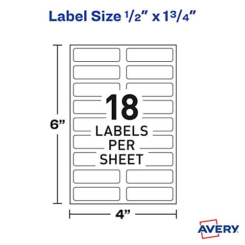 Avery No Iron Fabric Labels, 0.5” x 1.75”, Matte White, Handwrite Only, 2 Pack, 108 Labels Total (32130)