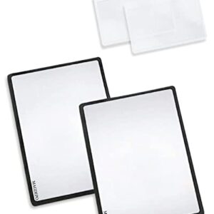 MAGDEPO Page Magnifying Sheet 3X Lightweight Optical Plastic Fresnel Lens with 3X Card Magnifiers, for Reading Small Prints, Map, Book, Magazine, etc.