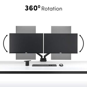 EVEO Premium Dual Monitor Stand 10-32”,Dual Monitor Mount VESA Bracket, Adjustable Height Gas Spring Monitor Stand for Desk Screen - Full Motion Dual Monitor Arm-Computer Monitor Stand for 2 Monitors