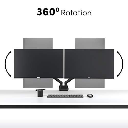 EVEO Premium Dual Monitor Stand 10-32”,Dual Monitor Mount VESA Bracket, Adjustable Height Gas Spring Monitor Stand for Desk Screen - Full Motion Dual Monitor Arm-Computer Monitor Stand for 2 Monitors