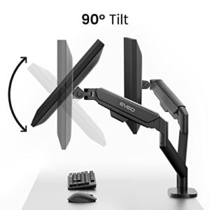 EVEO Premium Dual Monitor Stand 10-32”,Dual Monitor Mount VESA Bracket, Adjustable Height Gas Spring Monitor Stand for Desk Screen - Full Motion Dual Monitor Arm-Computer Monitor Stand for 2 Monitors