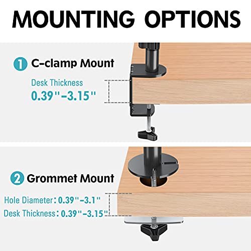 MOUNTUP Dual Monitor Desk Mount, Fully Adjustable Dual Monitor Arm for 2 Max 32 Inch Computer Screens up to 17.6lbs, Dual Monitor Stand Fit Two VESA 75x75&100x100, with C-Clamp and Grommet Base MU0002