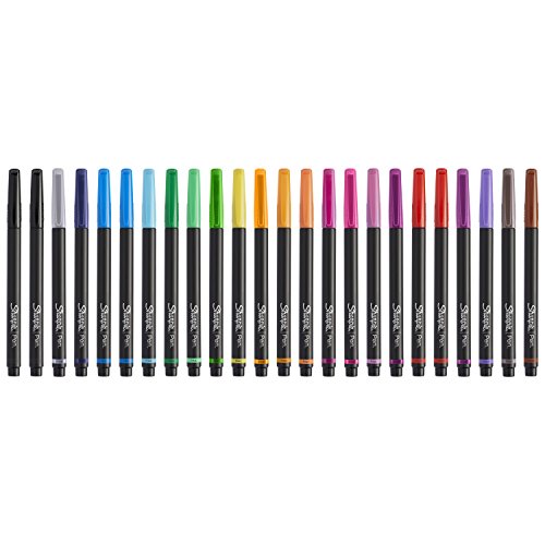 SHARPIE Pens, Felt Tip Pens, Fine Point (0.4mm), Assorted Colors, 24 Count