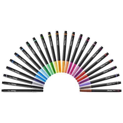 SHARPIE Pens, Felt Tip Pens, Fine Point (0.4mm), Assorted Colors, 24 Count