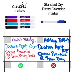 Magnetic Dry Erase Weekly Calendar for Fridge: with Stain Resistant Technology - 17x12" - 4 Fine Tip Markers and Large Eraser with Magnets - Whiteboard Organizer Planner: Refrigerator White Board