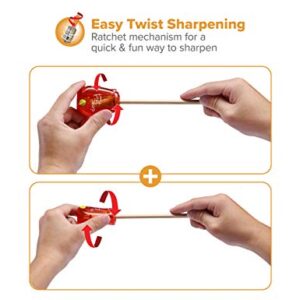 Bostitch Office Twist-N-Sharp Manual Pencil Sharpener, Easy Open Tray, Perfect for Kids, Works with Colored Pencils & Makeup Pencils, 3-Pack