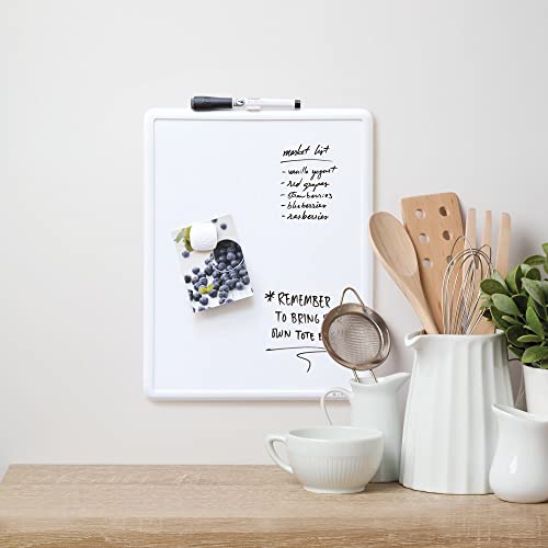 U Brands Contempo Magnetic Dry Erase Board, 11 x 14 Inches, White Frame