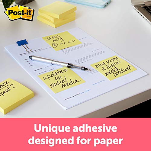 Post-it Notes, 3x3 in, 4 Pads, America’s #1 Favorite Sticky Notes, Canary Yellow (5400)