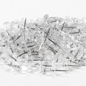 Yalis Push Pins 600 Count, Standard Clear Thumb Tacks Steel Point and Clear Plastic Head