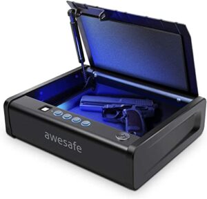 awesafe gun safe with fingerprint identification and biometric lock (biometric fingerprint lock)