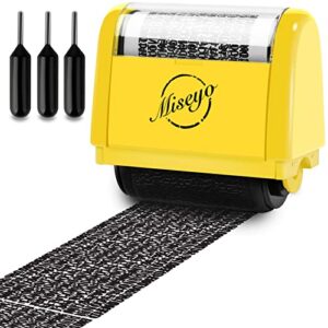 miseyo wide identity theft protection roller stamp set – yellow (3 refill ink included)