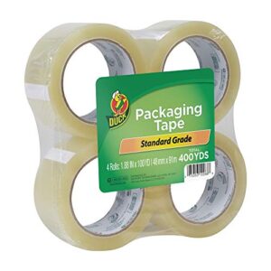 duck tape brand standard packaging tape refill, 4 rolls, 1.88 inch x 100 yards (240593)