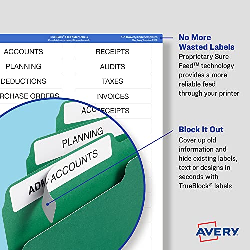 Avery File Folder Labels, 6667 x 3.4375", White, Pack of 150 (08593)