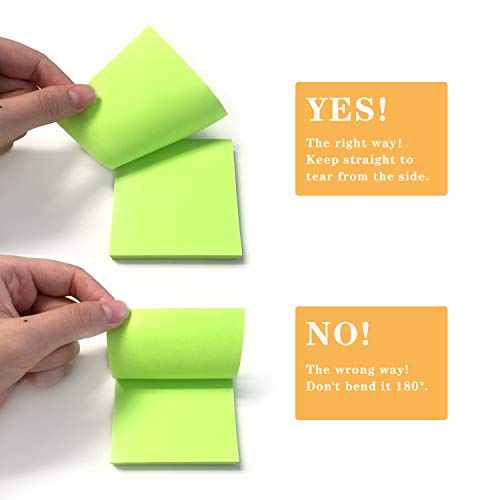 8 Pads Pop Up Sticky Notes 3x3 Refills Bright Colors Self-Stick Notes Pads Super Adhesive Sticky Notes Great Value Pack