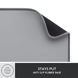 Logitech Desk Mat - Studio Series, Multifunctional Large Desk Pad, Extended Mouse Mat, Office Desk Protector with Anti-slip Base, Spill-resistant Durable Design, in Mid-Grey