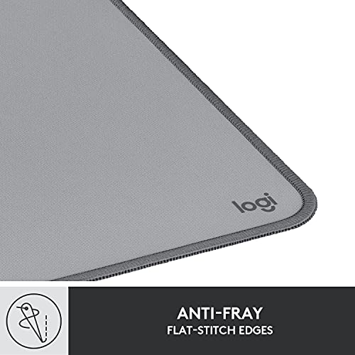 Logitech Desk Mat - Studio Series, Multifunctional Large Desk Pad, Extended Mouse Mat, Office Desk Protector with Anti-slip Base, Spill-resistant Durable Design, in Mid-Grey