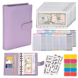 nicooth budget binder cash envelopes for budgeting money organizer for cash money envelopes for cash leather a6 budget binder with zipper envelopes