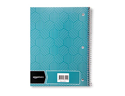 Amazon Basics College Ruled Wirebound Spiral Notebook, 70 Sheet - 5-Pack, Assorted Sunburst Pattern Colors