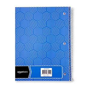 Amazon Basics College Ruled Wirebound Spiral Notebook, 70 Sheet - 5-Pack, Assorted Sunburst Pattern Colors