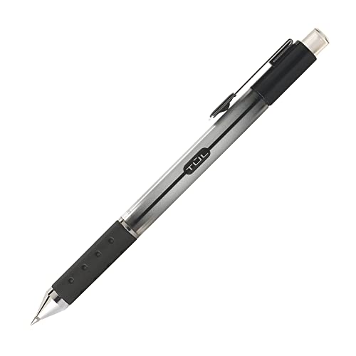 TUL Gel Pens, Retractable, Fine Point, 0.5 mm, Gray Barrel, Black Ink, Pack Of 12