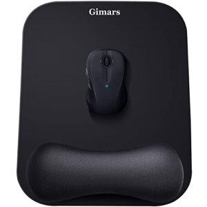 gimars large smooth superfine fibre memory foam ergonomic mouse pad wrist rest support – mousepad with nonslip base for laptop, computer, gaming & office