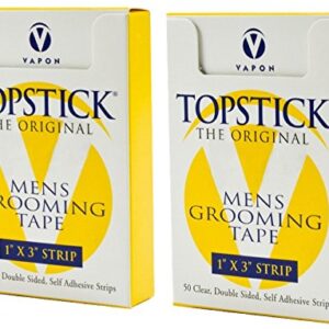 Vapon Topstick 1" X 3" - 50 Strips in each box (2 boxes) Hypo-Allergenic All Purpose Clear Double Tape