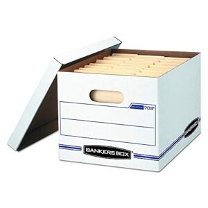 bankers box stor/file storage boxes, standard set-up, lift-off lid, letter/legal, case of 12 (00703)