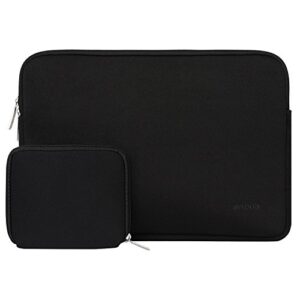 mosiso laptop sleeve compatible with macbook air/pro, 13-13.3 inch notebook, compatible with macbook pro 14 inch 2023-2021 a2779 m2 a2442 m1, neoprene bag with small case, black