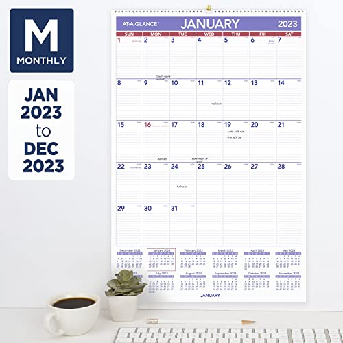 AT-A-GLANCE 2023 Wall Calendar, 20" x 30", Extra Large, Spiral Bound, Monthly (PM428)