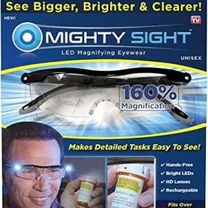 Ontel Mighty Sight LED Magnifying Eyewear, Black, Pack of 2