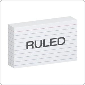 Oxford Heavyweight Ruled Index Cards, 3" x 5", White, 100 Per Pack (63500)