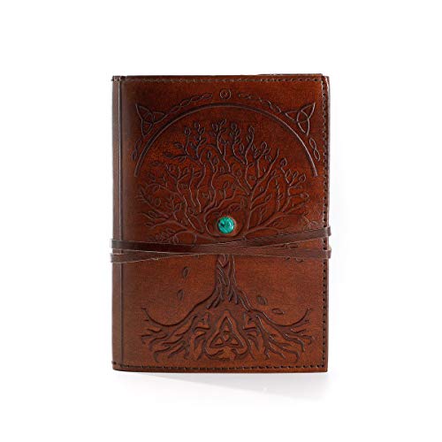 Leather Journal Refillable Lined Paper Tree of Life Handmade writing Notebook Diary leather Bound Daily Notepad for women and men Writing pad Gift for Artist Sketch by KPL