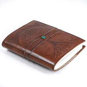 Leather Journal Refillable Lined Paper Tree of Life Handmade writing Notebook Diary leather Bound Daily Notepad for women and men Writing pad Gift for Artist Sketch by KPL