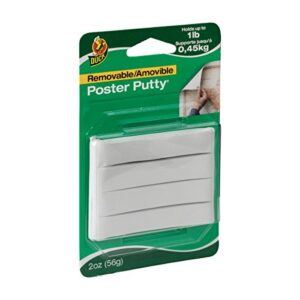 duck brand reusable and removable poster putty for mounting, 2 oz, white (1436912)