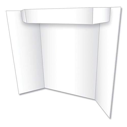 Eco Brites 27367 Too Cool Tri-Fold Poster Board, 24 X 36, White/White